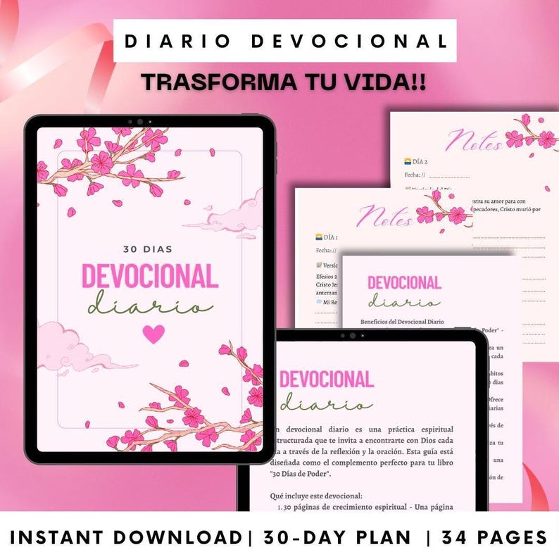 30-day Devotional Journal | Printable Template | Scripture Journal ...