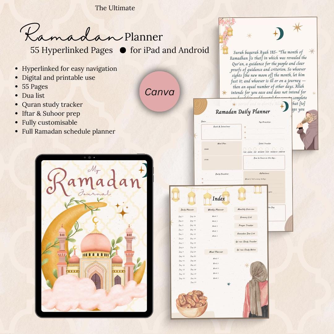 Digital Ramadan Planner TEMPLATE, Ramadan Planner Printable, Ramadan ...