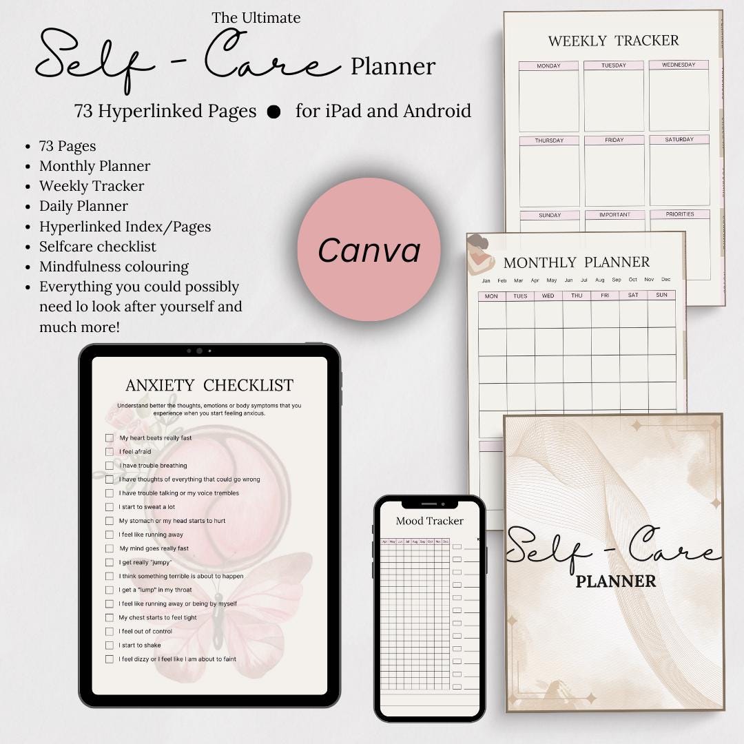 Self-care Planner, Digital Diary, Goodnotes Journal, iPad Planner ...