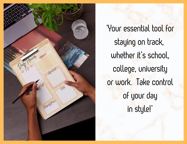 Daily Digital Planner, Daily Tasks, Notes, Goals, PDF, Download, Time ...