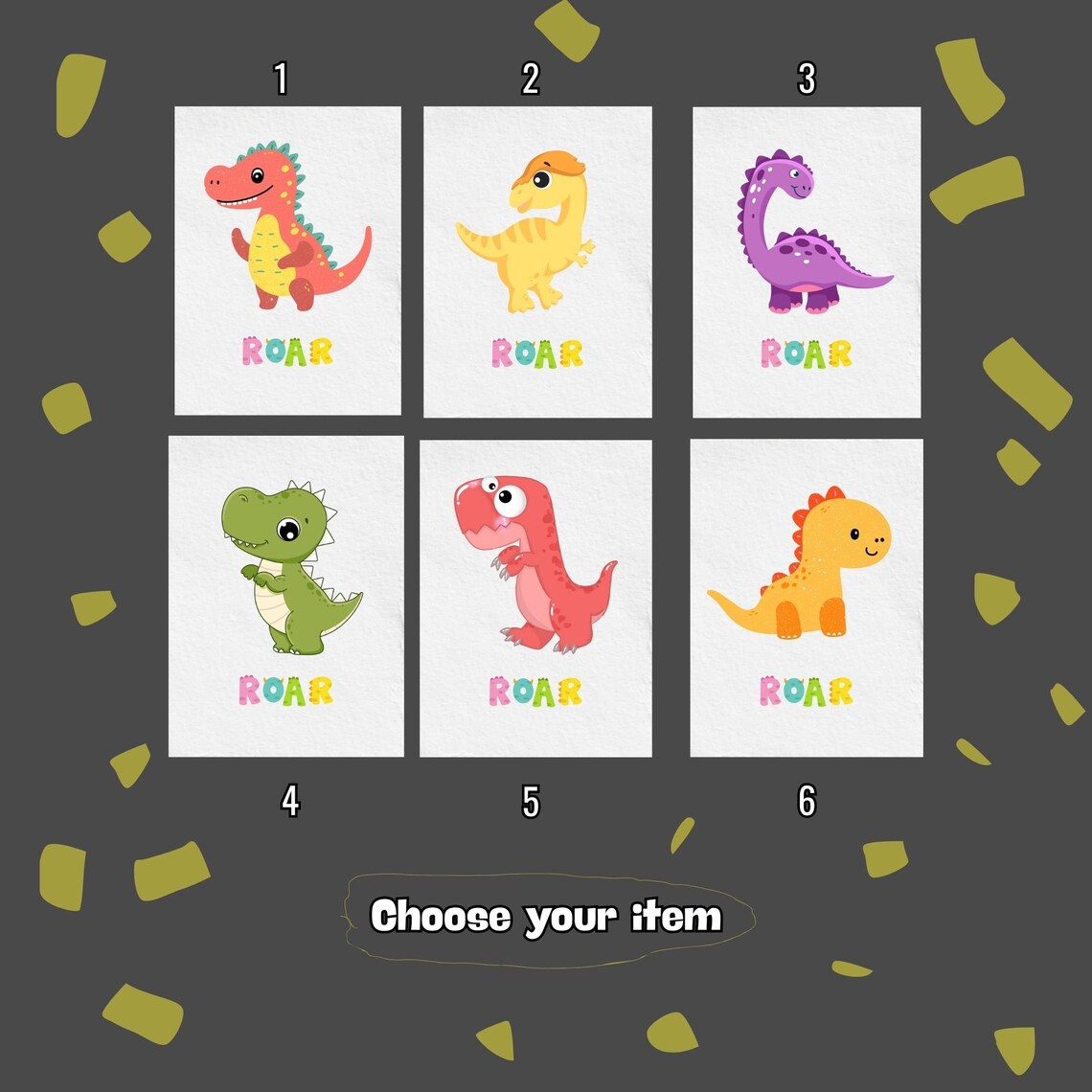 Personalized Dinosaur Wall Art Print Set - Custom 3 Piece Kids Room ...