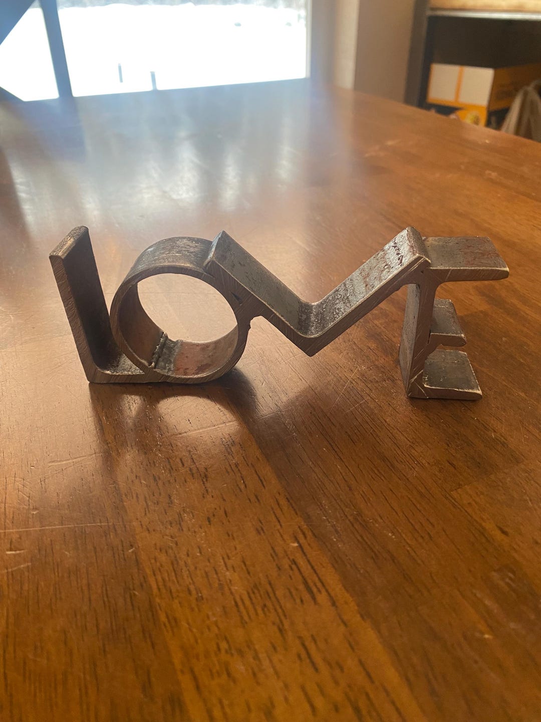 Handmade Steel Love Sign: Welded Metal Art Decor - Etsy