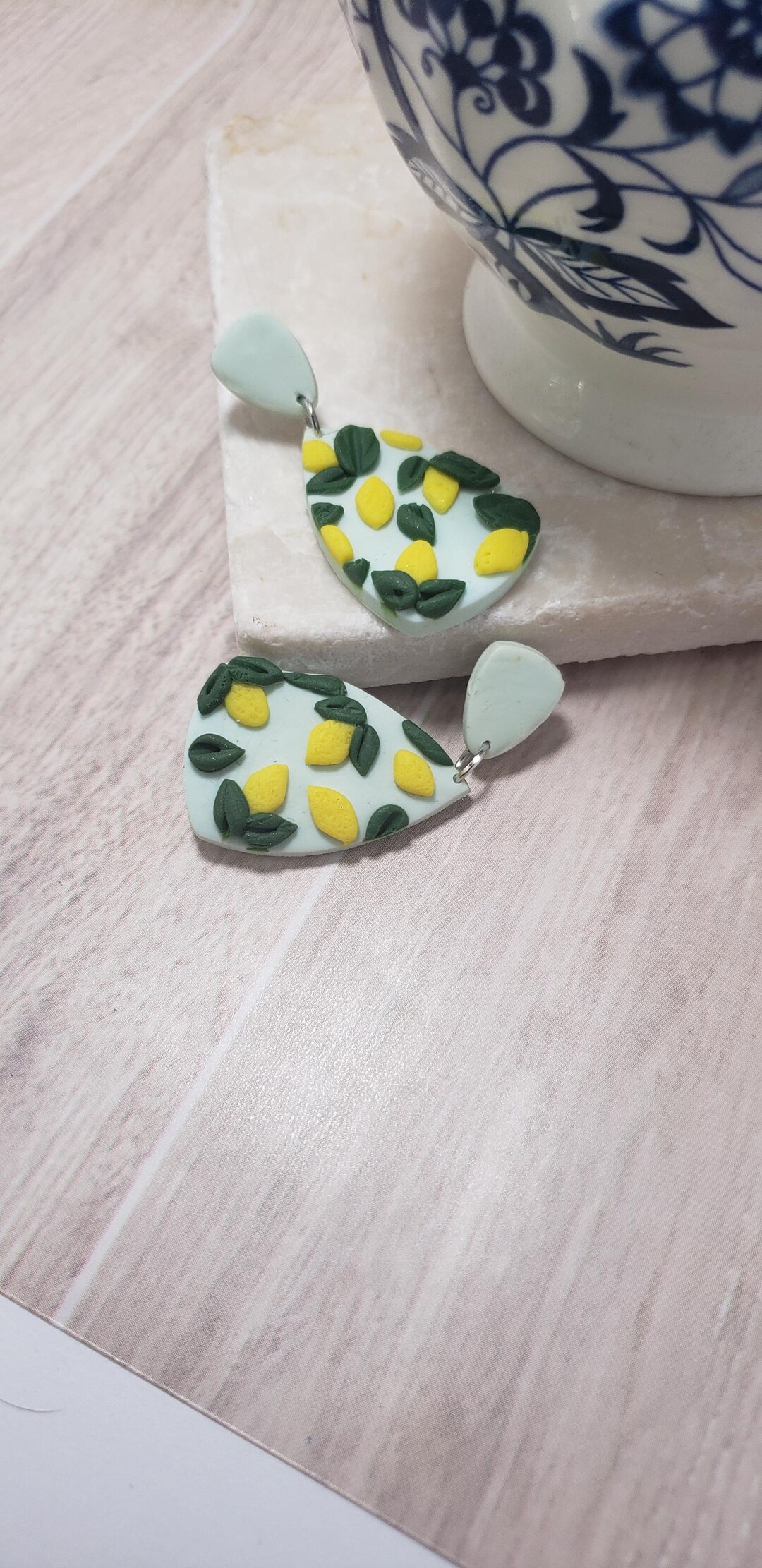 Cirtus Collection Lemon Tree Stud Dangle Polymer Clay Earring - Etsy