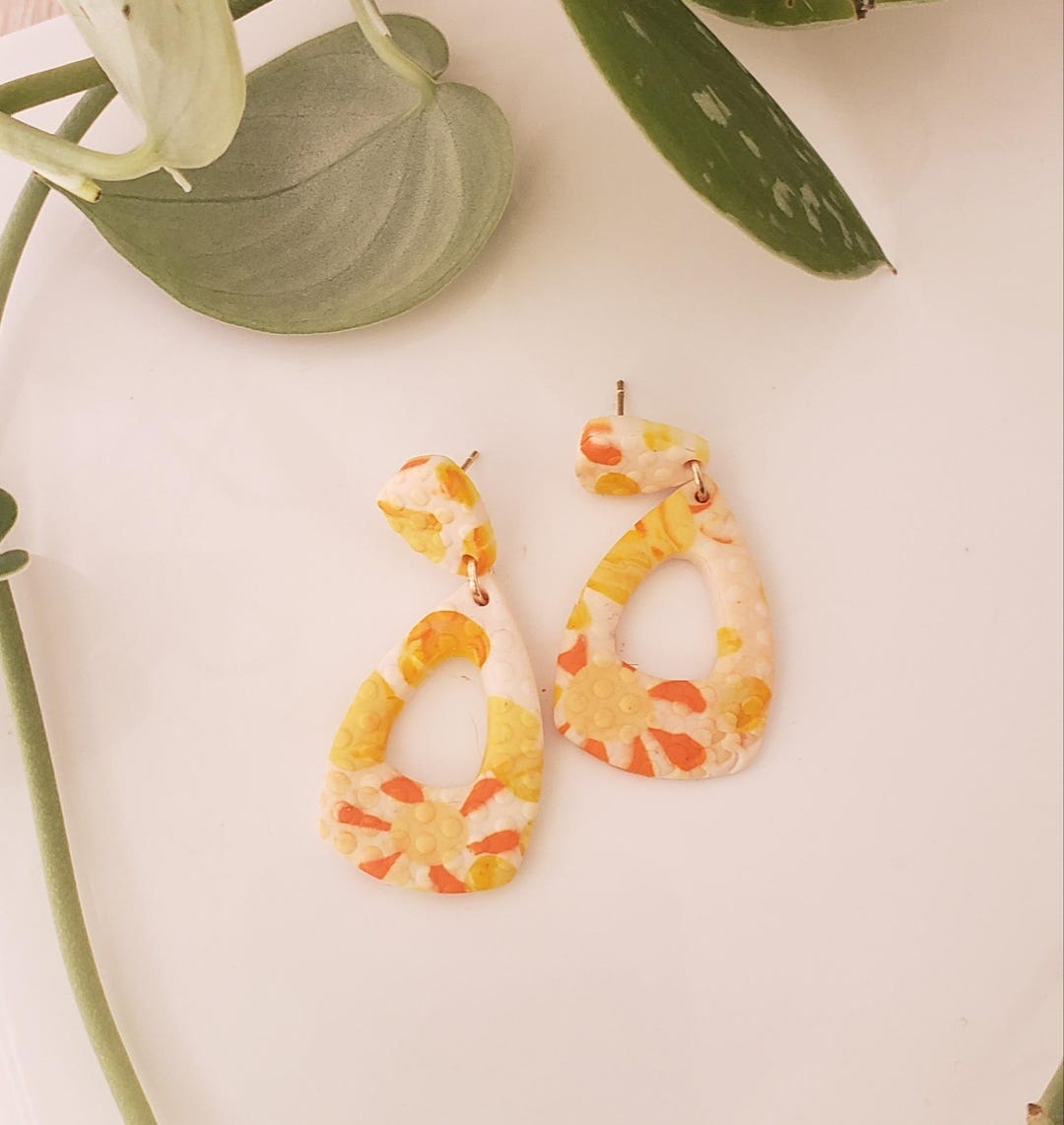 Cirtus Collection Retro Citrus Burst Stud Dangle Polymer Clay Earring ...