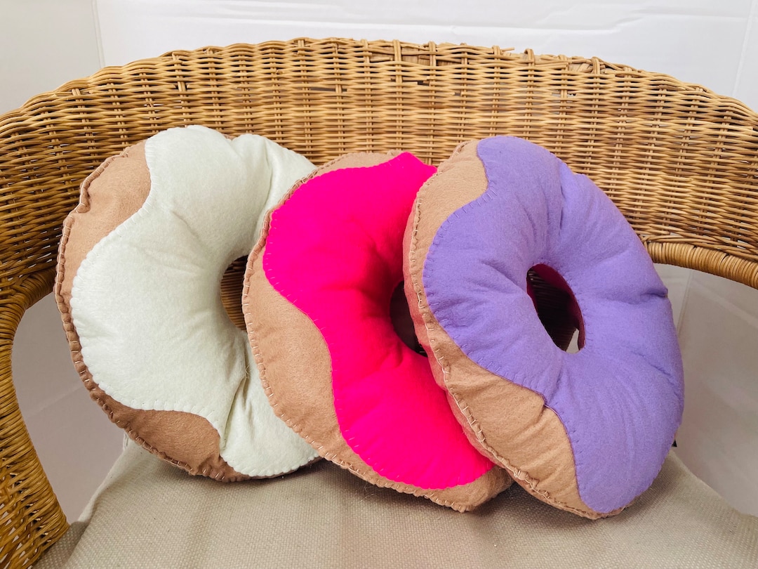 Doughnut Cushion, Fake Bake Plushie, Donut Pillow, Plush Doughnut, Fun ...