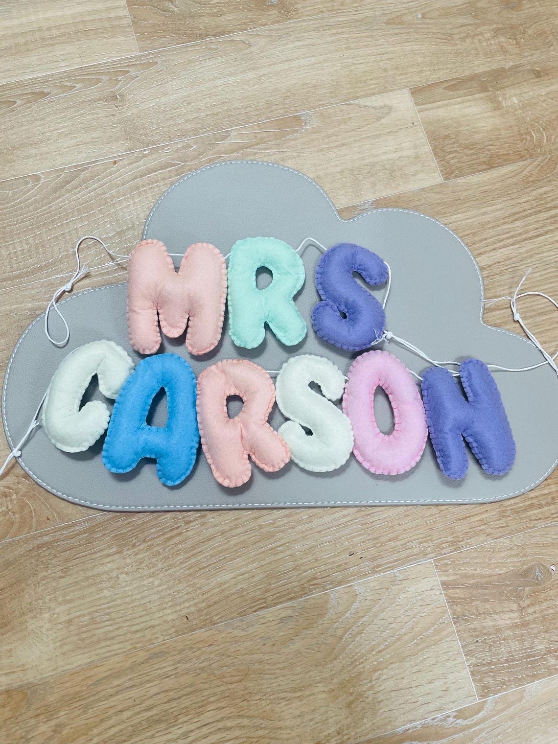 Pastel Felt Teacher Name Banner: Personalized Classroom Decor - Etsy