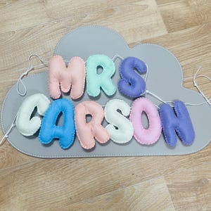Pastel Felt Teacher Name Banner: Personalized Classroom Decor - Etsy