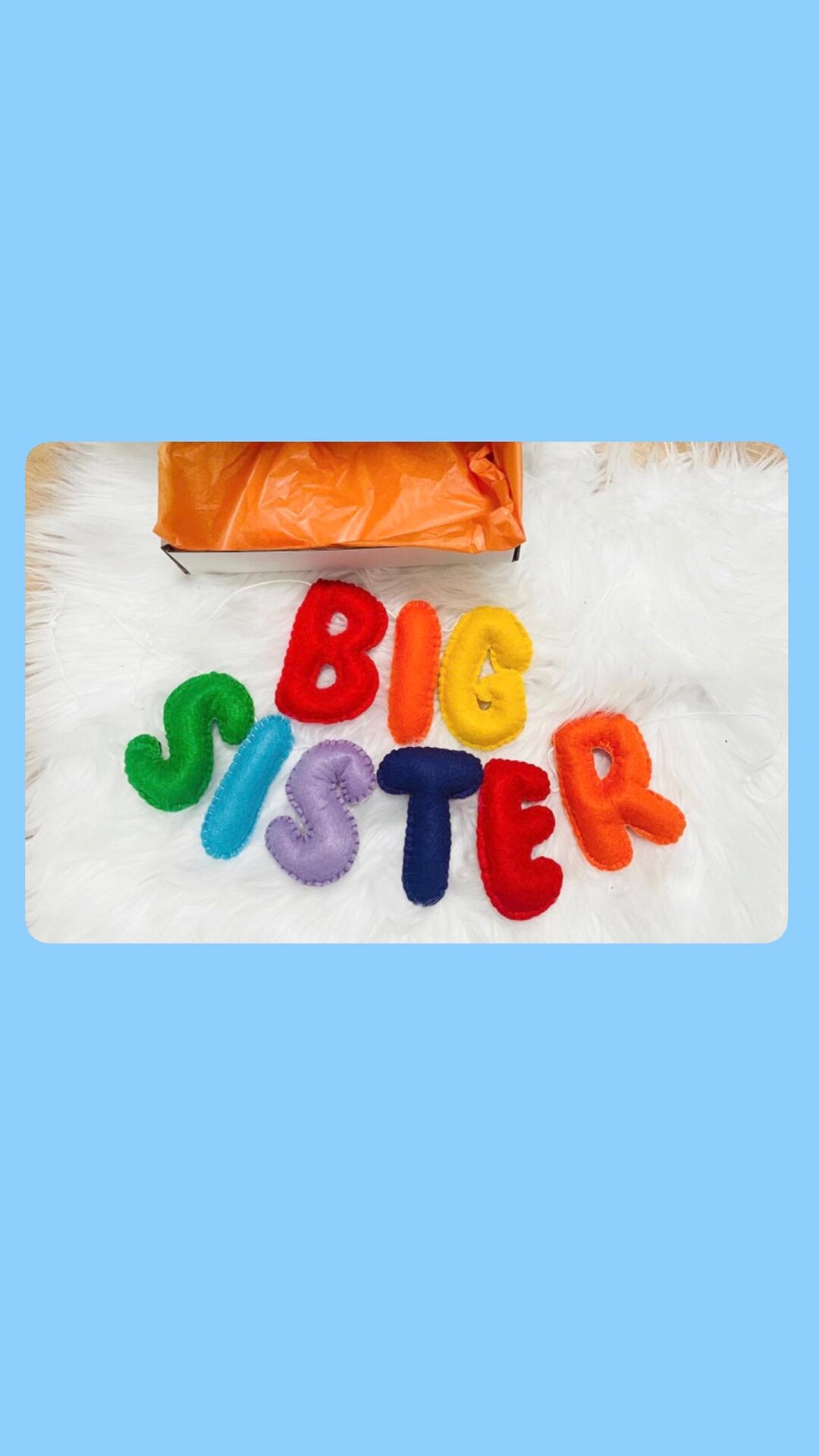 Big Sister Felt Banner: Pregnancy Announcement, Sibling Gift - Rainbow ...