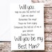 Printable Will You Be My Best Man Card, Instant Download 5 X 7, Groom ...