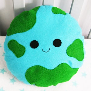 Happy Earth Cushion, Plush Globe, Eco Warrior Cushion, Earth Pillow ...