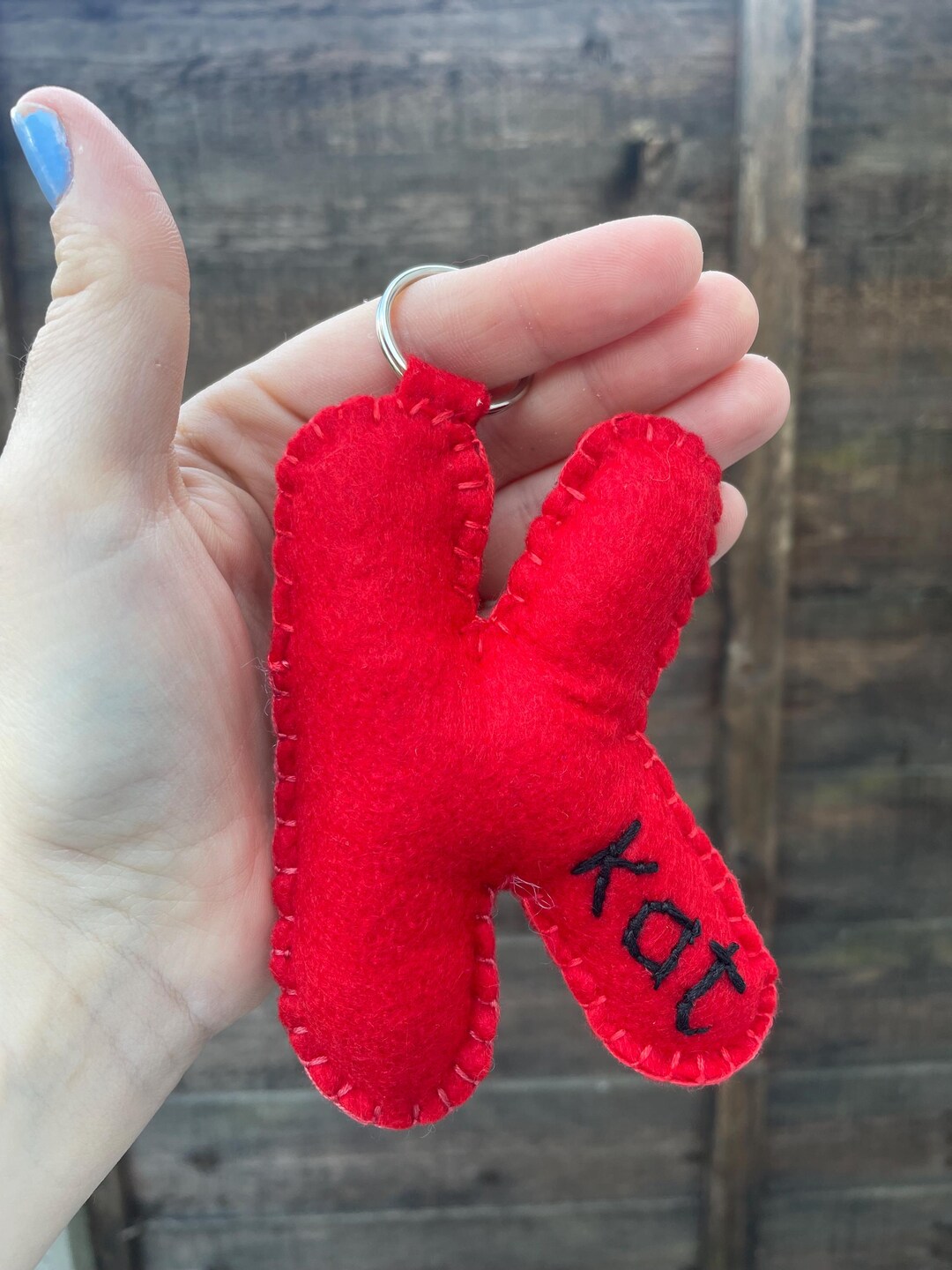 Plush Felt Initial Letter Keyring: Personalized Alphabet Keychain Gift ...