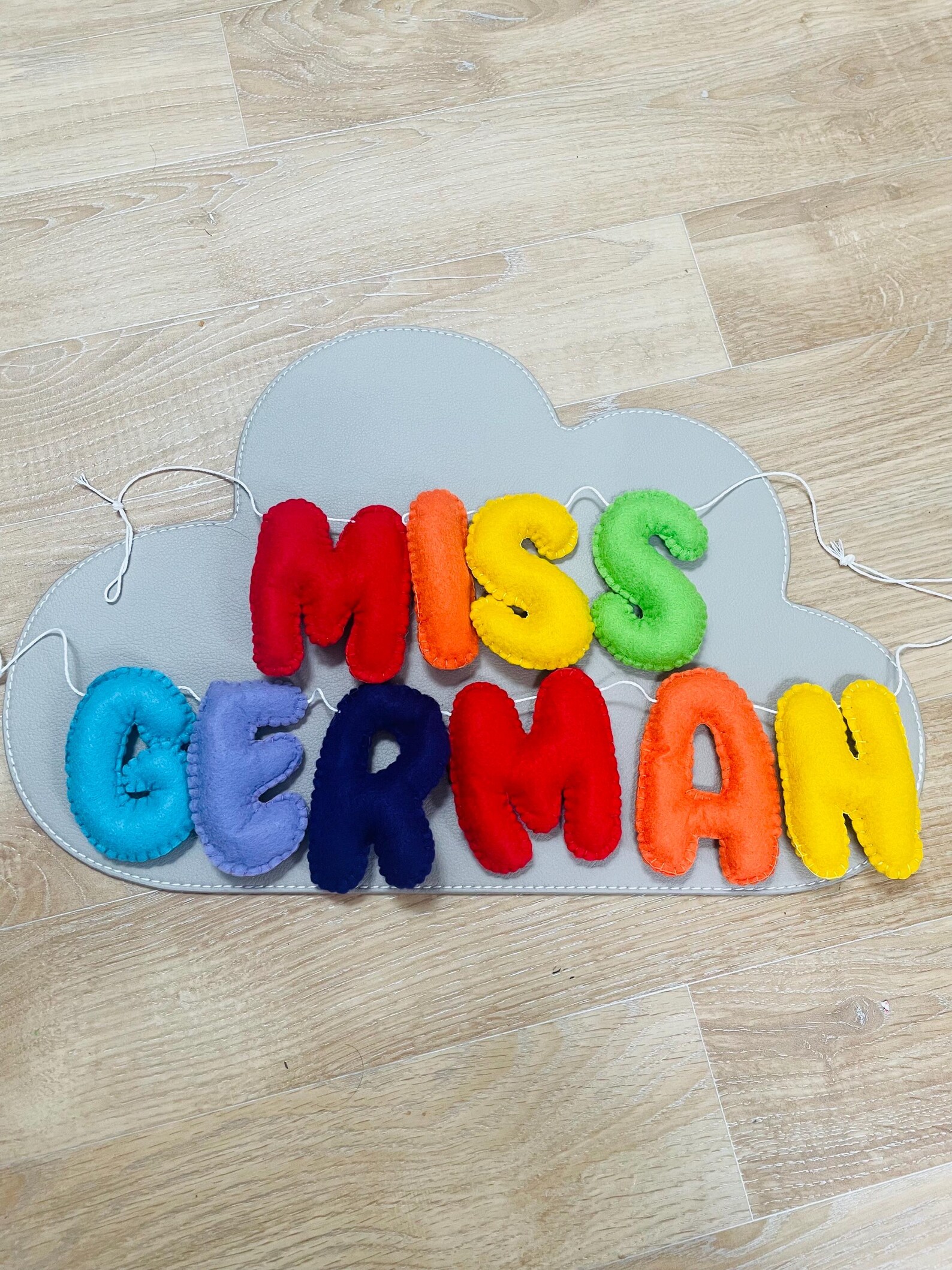 Rainbow Felt Teacher Name Banner - Personalized Classroom Decor ...
