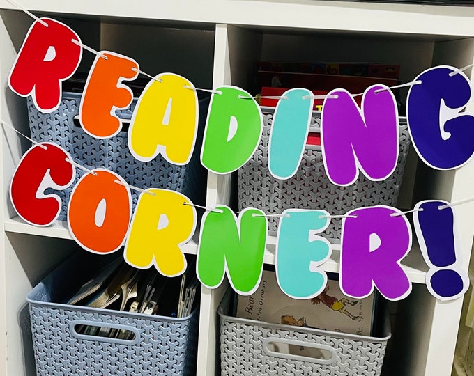 READING BANNER Book Nook Banner Printable Banner Reading Corner ...