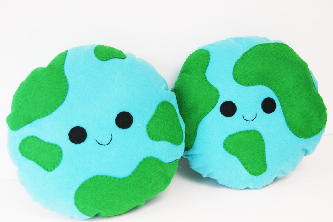 Happy Earth Cushion Plush Globe Eco warrior Cushion Earth | Etsy
