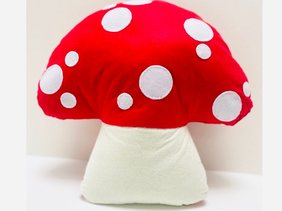 Red Toadstool Cushion: Handmade Felt Mushroom Plushie - Etsy