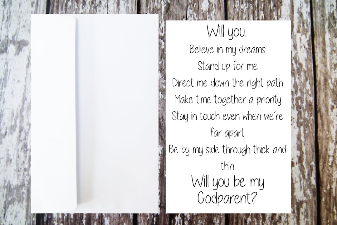 Printable Will You Be My Godparent Card, Instant Digital Download Card ...