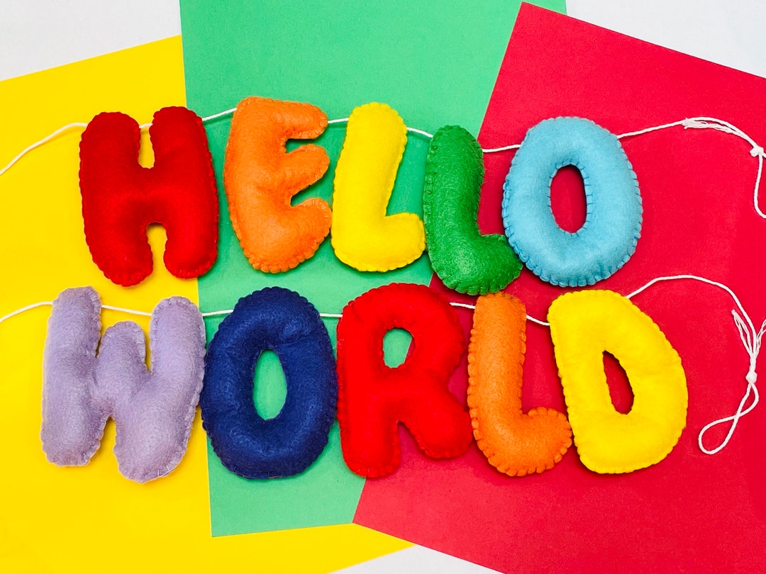 Rainbow Hello World Banner, New Baby Banner, Newborn Reveal, Pregnancy ...