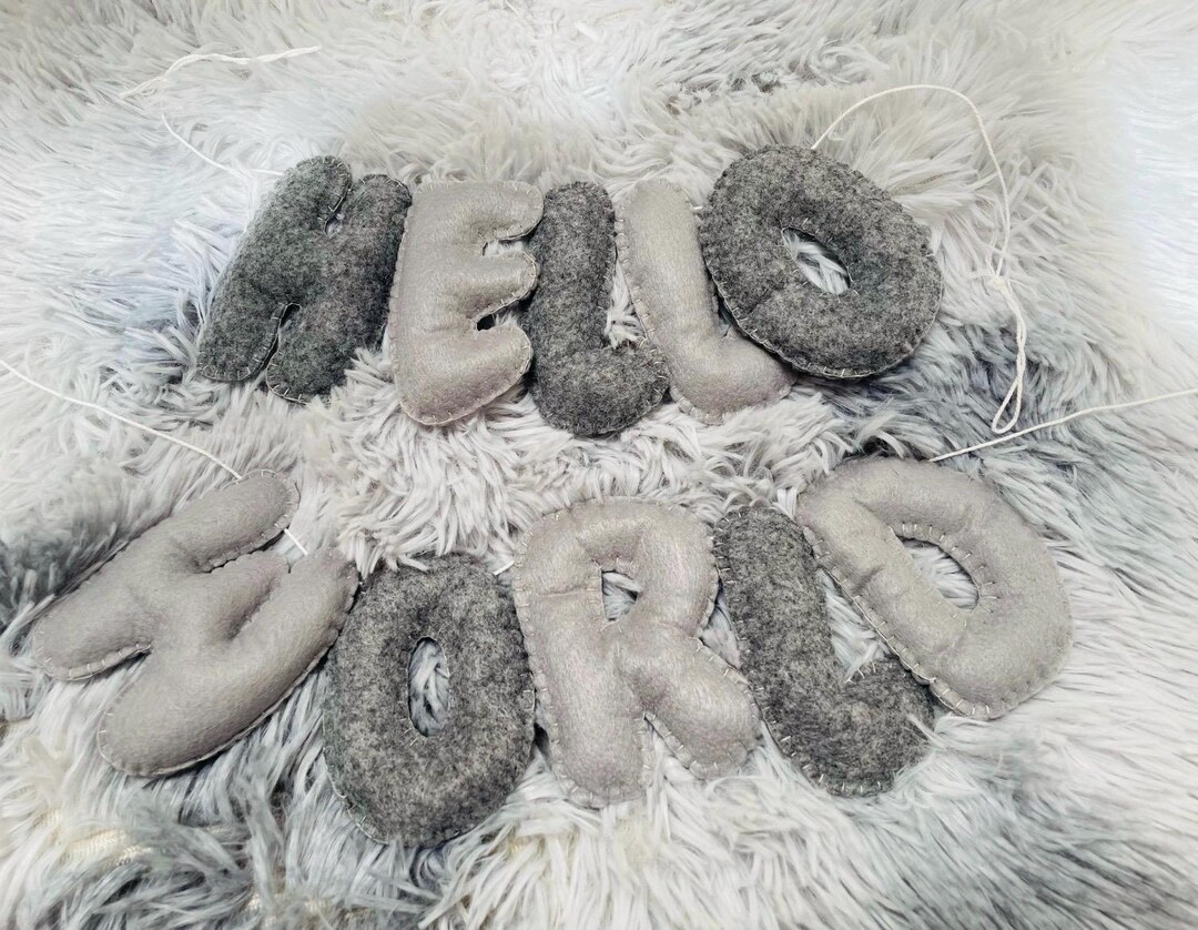 Grey Felt 'hello World' Banner: Newborn Announcement Decor - Etsy