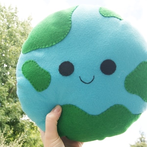 Happy Earth Cushion, Plush Globe, Eco Warrior Cushion, Earth Pillow ...