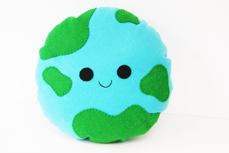 Happy Earth Cushion Plush Globe Eco Warrior Cushion Earth | Etsy UK