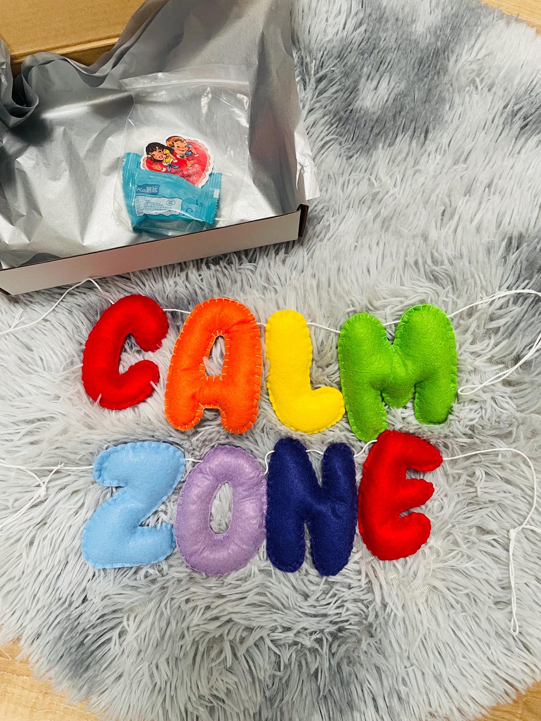 Felt Calm Zone Banner: Rainbow Kids Room Decor - Etsy