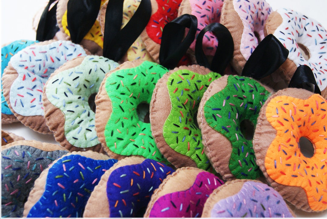 Choose Your Colour Doughnut Hanging Decoration, Soft Donut Decorations ...