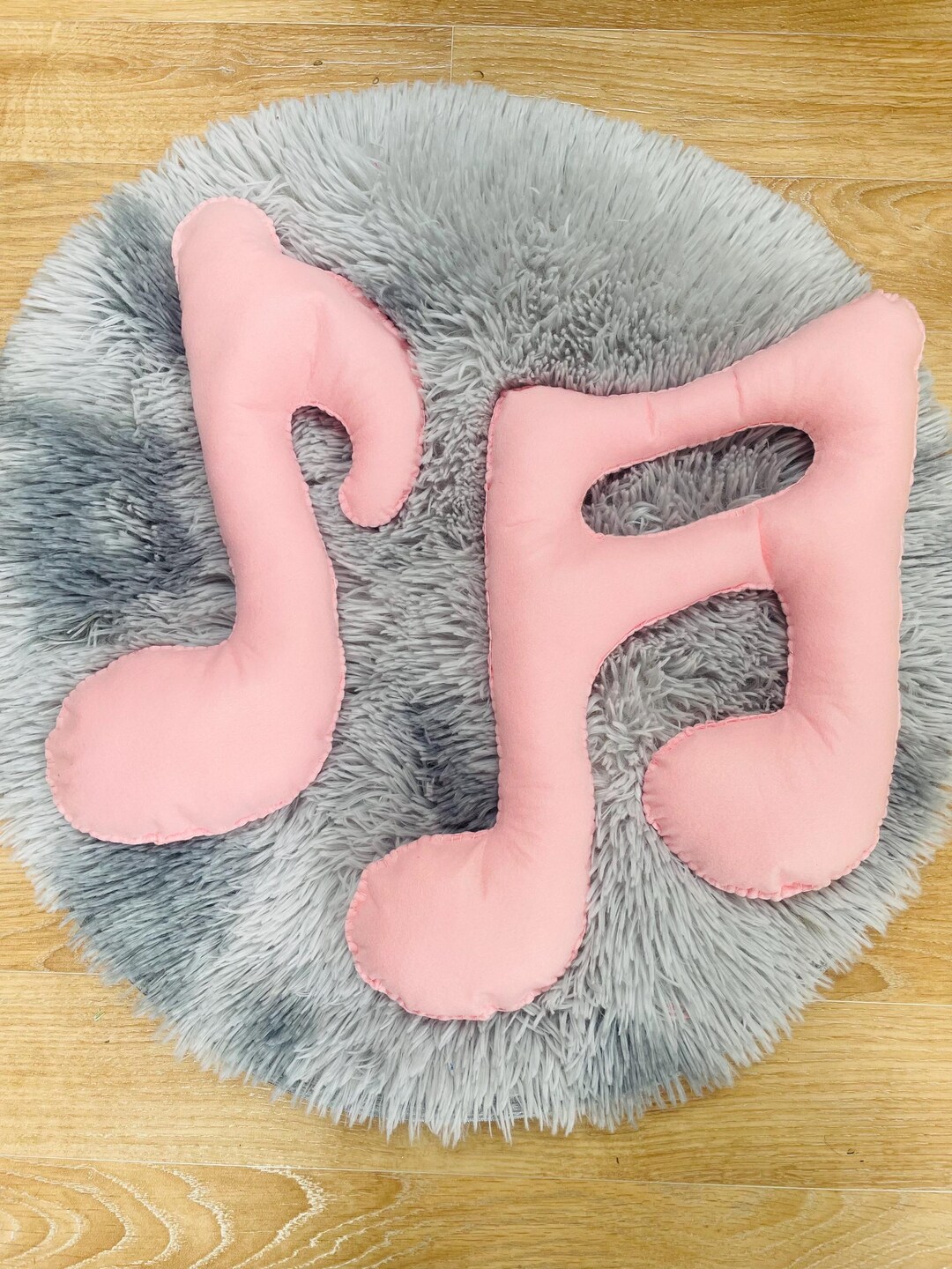 X2 Pastel Pink Music Note Shaped Cushions, Music Gift, Music Teacher ...