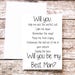 Printable Will You Be My Best Man Card, Instant Download 5 X 7, Groom ...