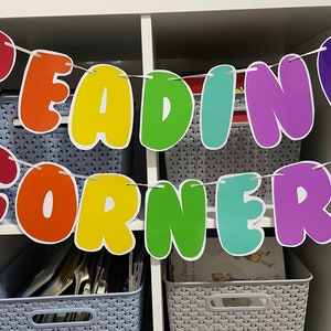 Rainbow Reading Corner Banner: Classroom Decor (digital Download) - Etsy