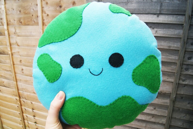 Happy Earth Cushion Plush Globe Eco Warrior Cushion Earth | Etsy UK