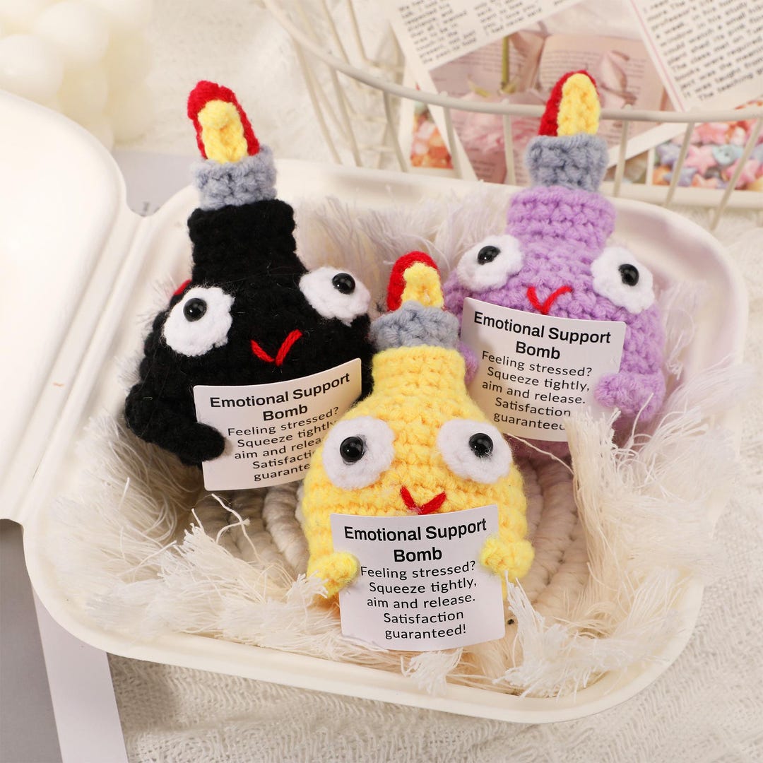 Emotional Support Bomb Crochet, Amigurumi Pattern, Pocket Hug, Coworker ...