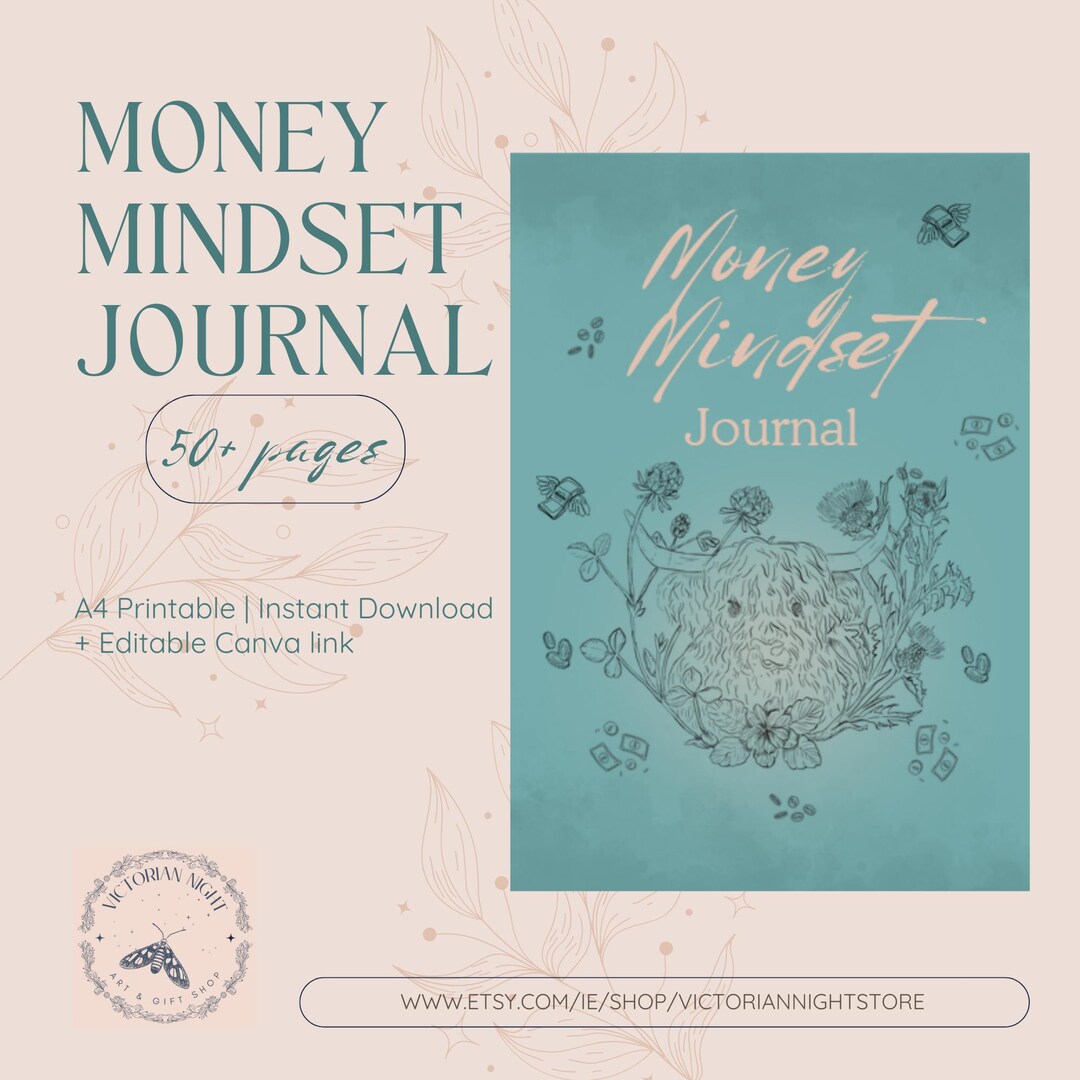 Editable Money Mindset Journal Canva Template | Printable Budget ...