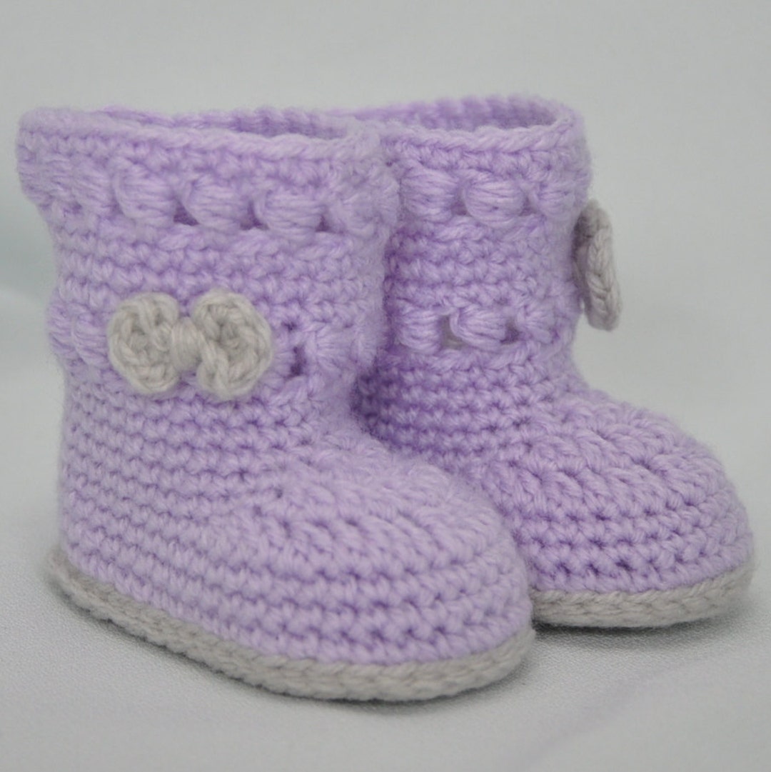Baby Booties, Crochet Baby Boots, Booties With Bow - Etsy