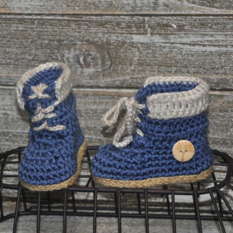 Baby Booties, Baby Work Boots, Tie Booties - Etsy