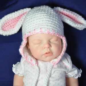 Bunny Hat Baby Rabbit Earflap Hat in Size 6 to 12 Months, Sizes New ...
