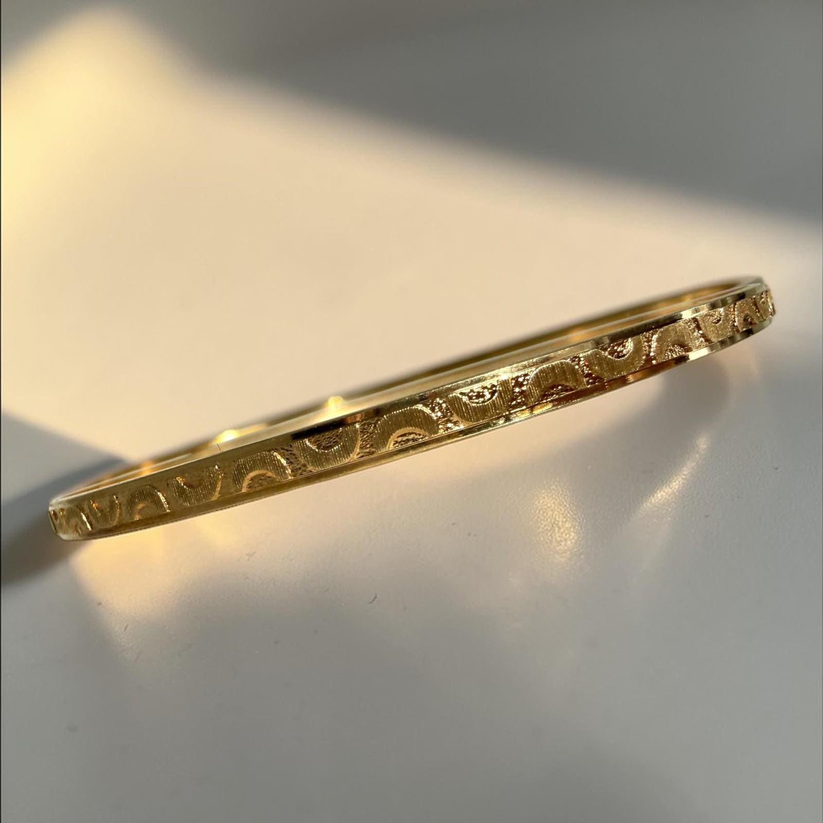 Vintage 10K Gold Stackable Bangles - Indian Style Patterned Bracelets ...