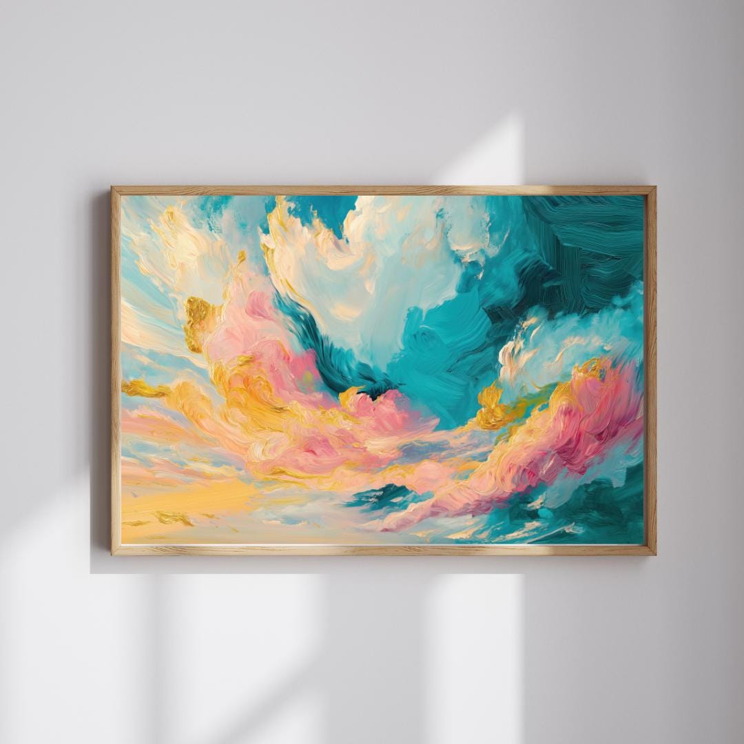 Sky in Strokes – Abstract Colorful Cloudscape Painting | Bold Sky Wall ...