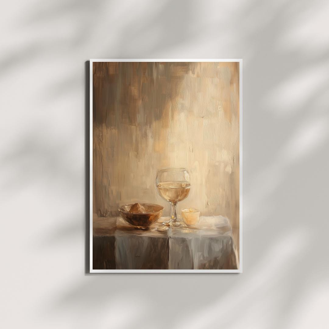 The Quiet Ritual – Minimalist Still Life Painting | Warm Neutral ...