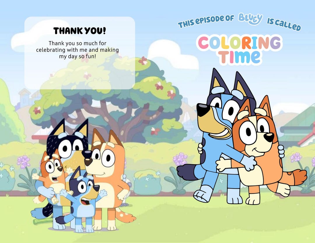 Bluey Coloring Book - Etsy