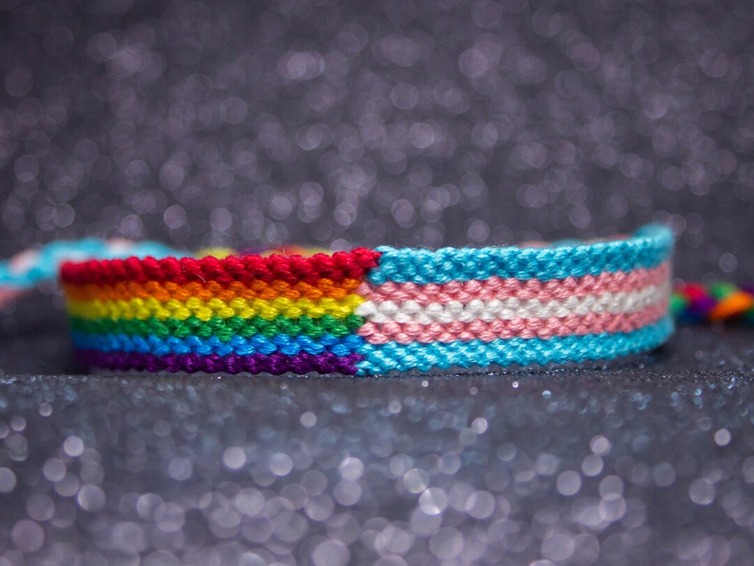 Rainbow & Trans Flag Bracelet: LGBTQ Pride Jewelry, Hypoallergenic - Etsy