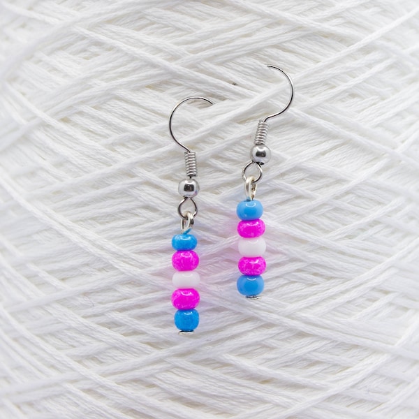 Trans Beaded Earrings - Etsy