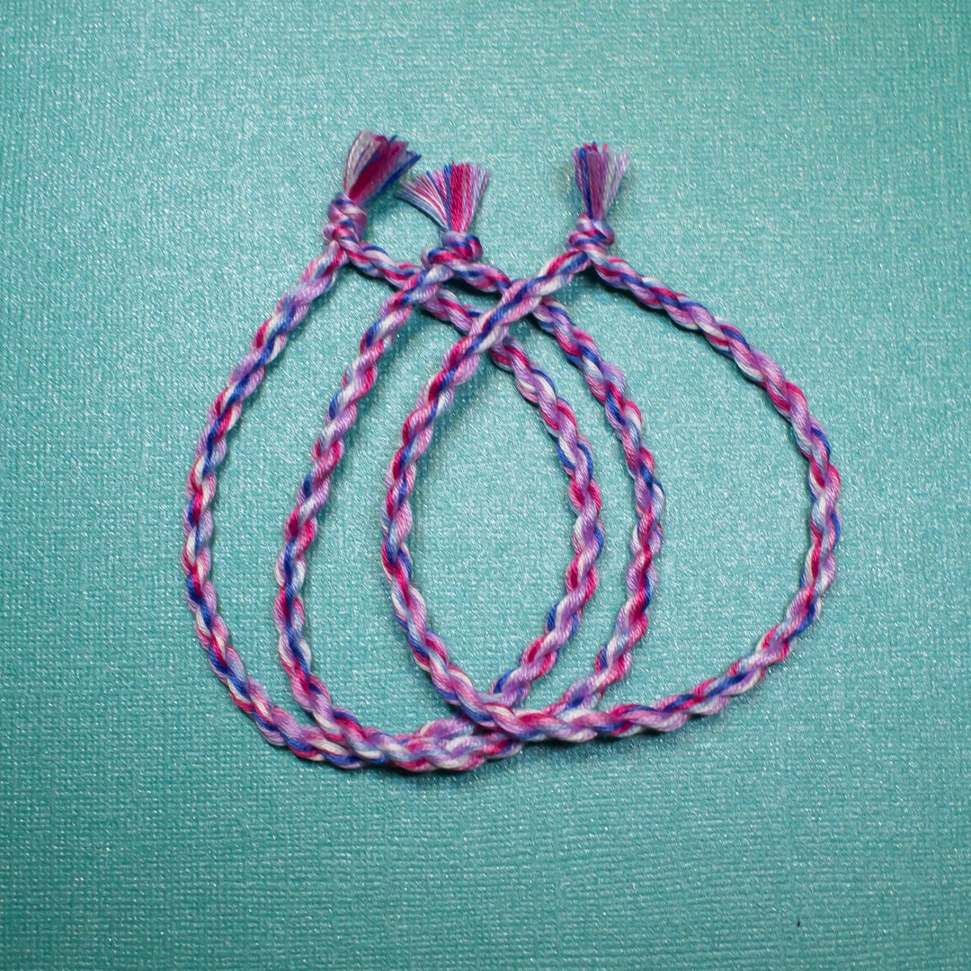 Bigender Flag, Rope Bracelet, LGBTQ Pride Bracelet, Adjustable Anklet ...