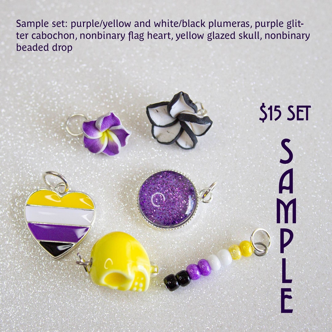 Nonbinary Charm Set, Nonbinary Jewelry, Queer Pride Month, DIY Jewelry, Nonbinary Flag, LGBTQIA ...