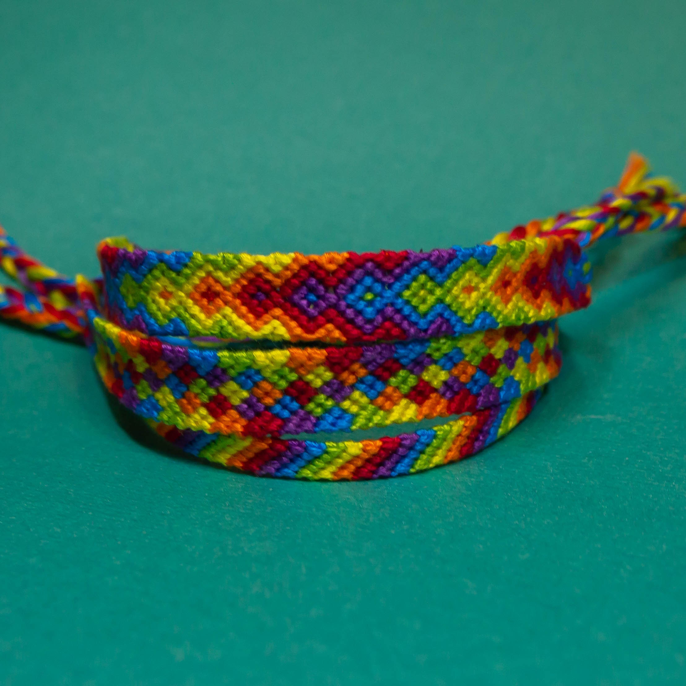 Neon Rainbow Friendship Bracelet in Stripe Pattern LGBT | Etsy