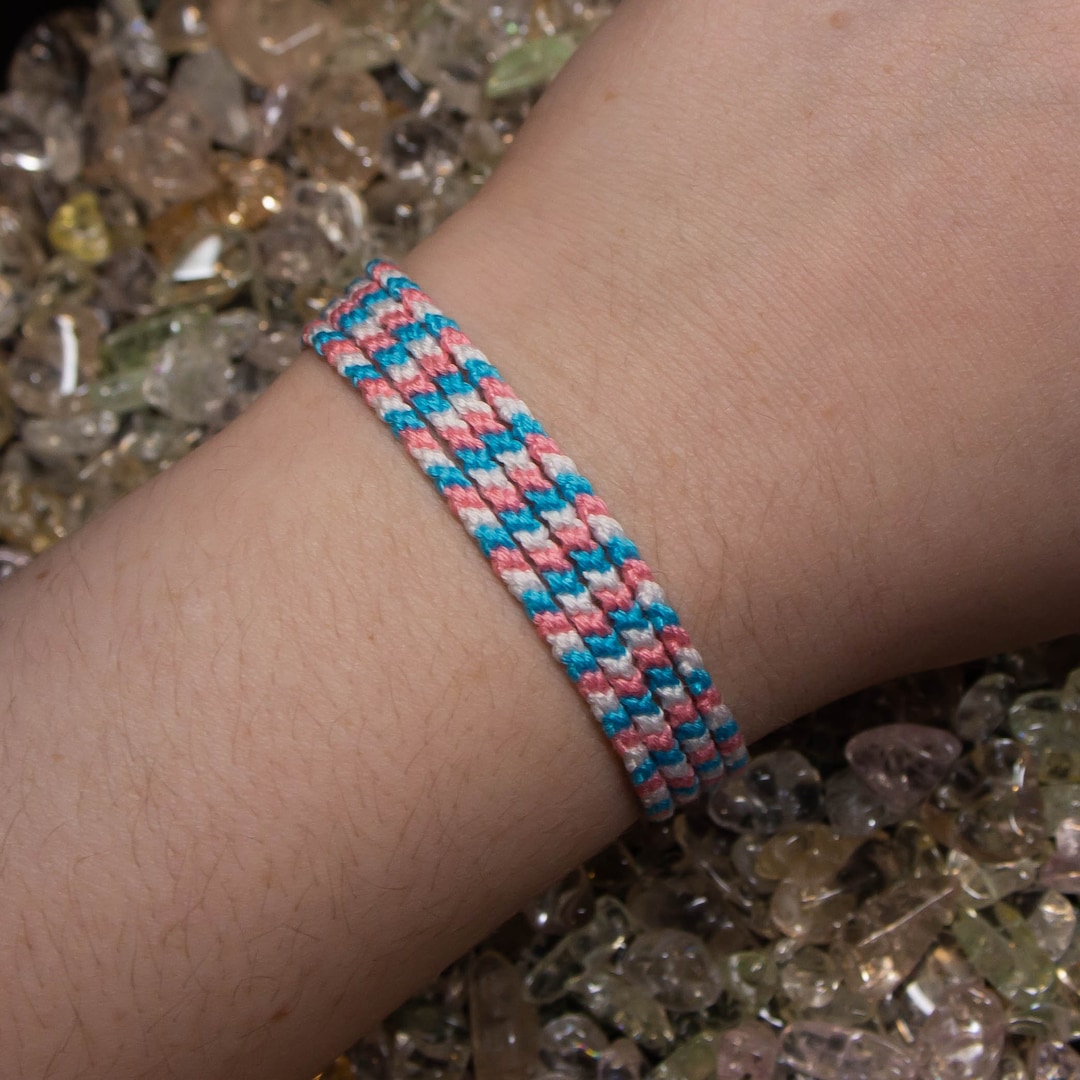 Trans Flag Thin Friendship Bracelet Set - Trans Pride Bracelets - LGBT ...