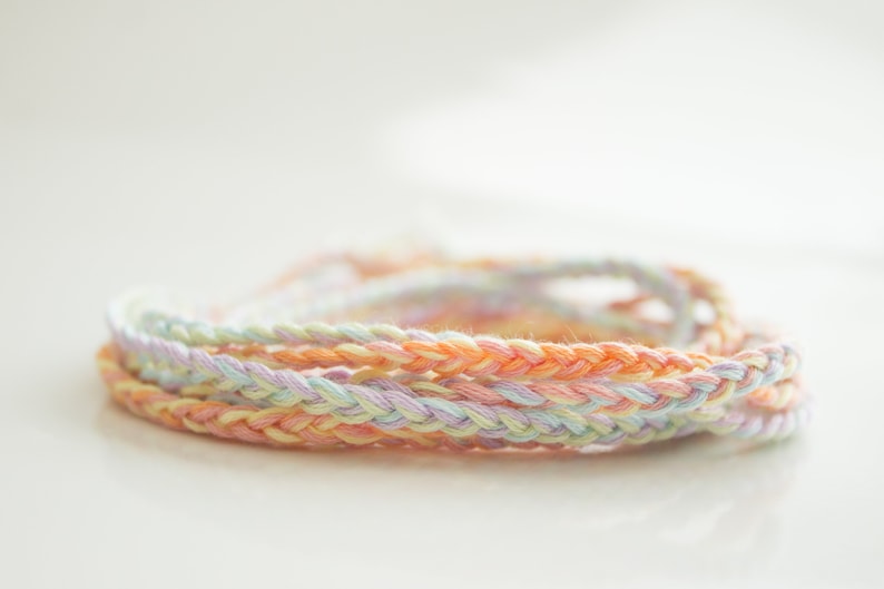 Pastel Rainbow Braided Friendship Bracelet Set - Etsy
