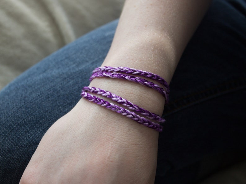Shades of Purple Braided Wrap Bracelet Friendship Bracelet - Etsy