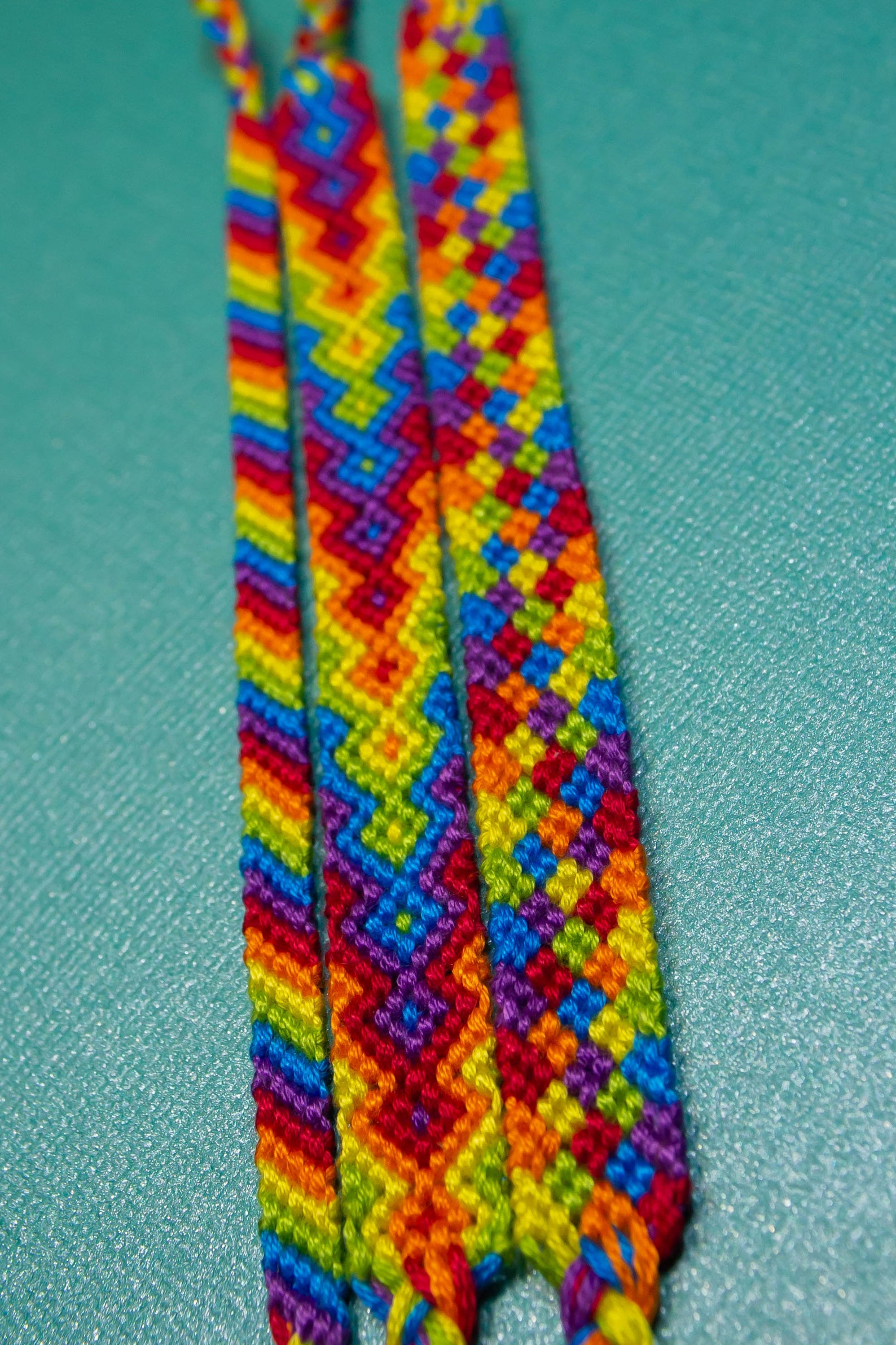 Neon Rainbow Friendship Bracelet in Stripe Pattern LGBT | Etsy