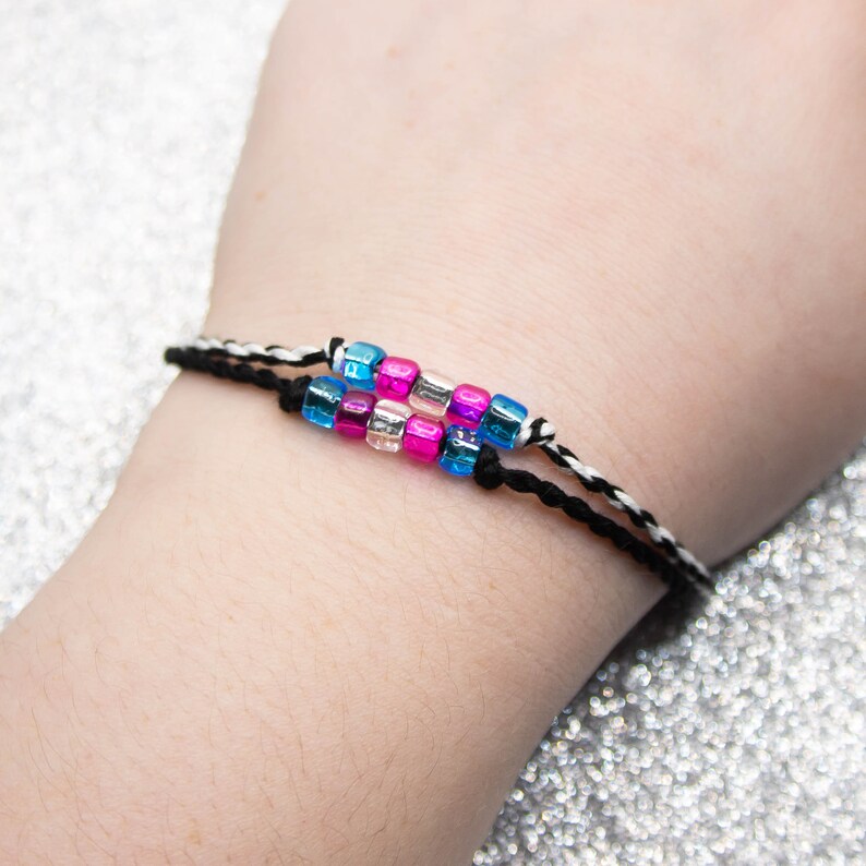 Transgender Flag Beaded Wish Bracelet LGBT Pride Friendship - Etsy
