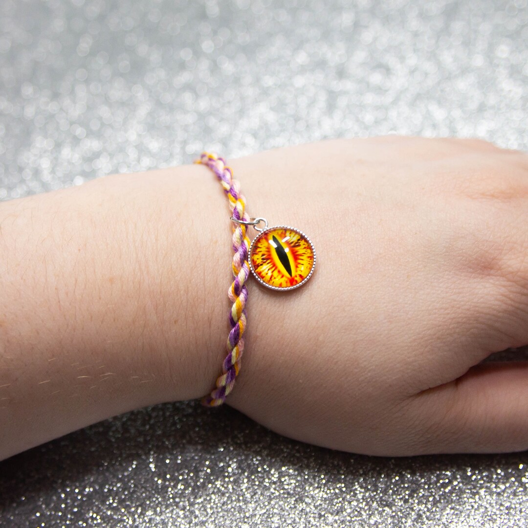 Trixic Flag Friendship Bracelet Yellow and Red Dragon Eye Charm, LGBT ...